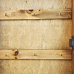 Tinksky Key Storage Cabinet Wooden Wall Mounted Key Cabinet with Panel Door Sheep Carvings Key Hanging Gift for Christmas or Birthday