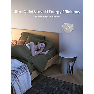 10 Inch Wall Mount Oscillating Fan with Remote and Timer, Small Bedroom RV Fan with 4 Speeds, Quiet Operation,90°Oscillation, Adjustable Tilt,5.92 ft Wire, Cooling Bathroom Wall Mounted Fans