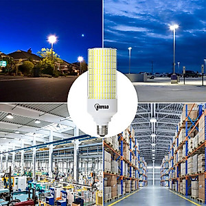 RIUVAO Led Corn Light Bulb 2 Pack,800W Equivalent 5000K Daylight 12000Lm Super Bright E26/E39 Base 80W Led Corn Bulbs,Replace Metal Halide HID CFL Led Bulb for Outdoor Indoor Area
