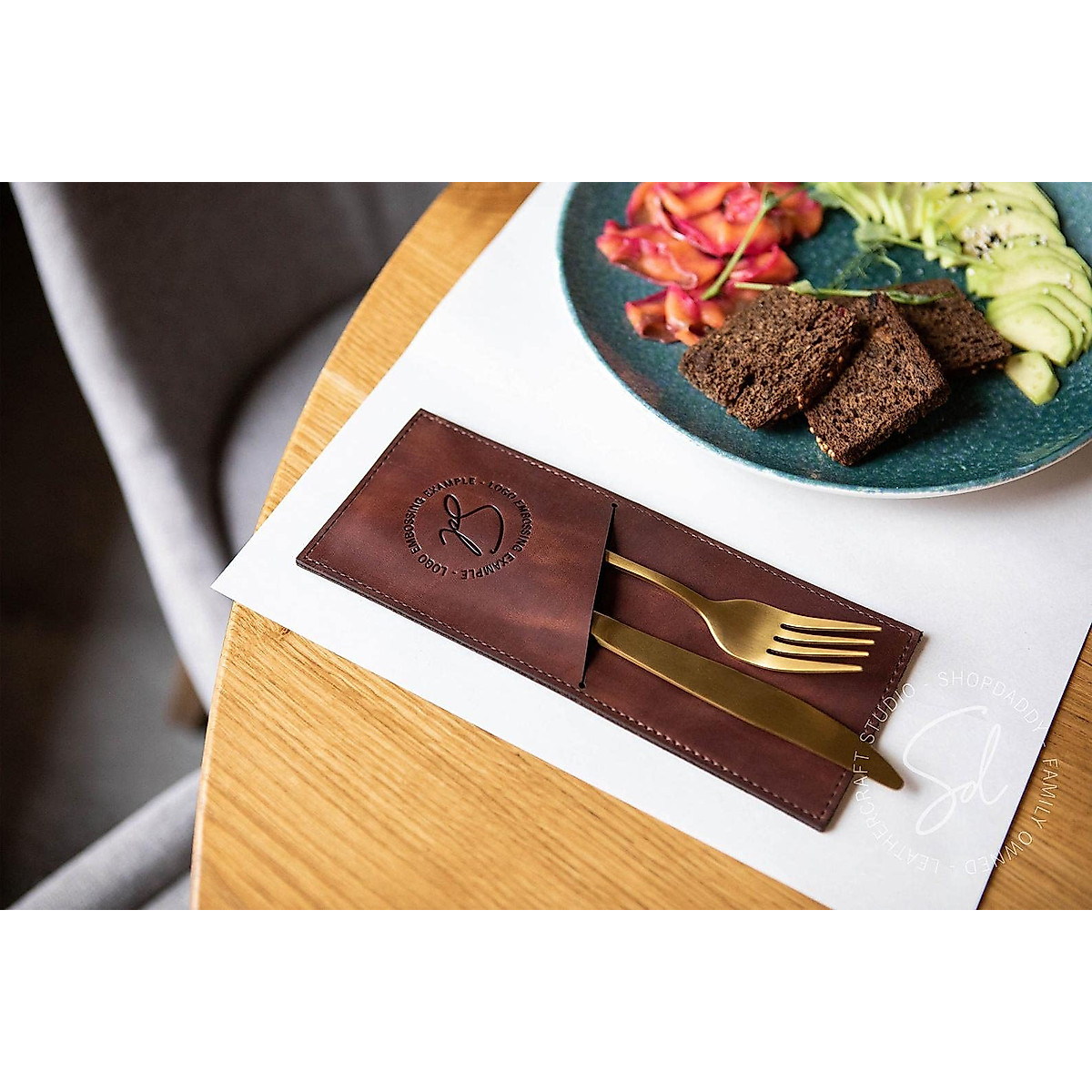 Custom Personalized Leather Cutlery Organizer-Utensil Holder, Utensil Organizer, Silverware Holder, Cutlery Holder, Spoon and Fork Holder, Silverware Sleeves, Flatware Holder, Cutlery Wrappers