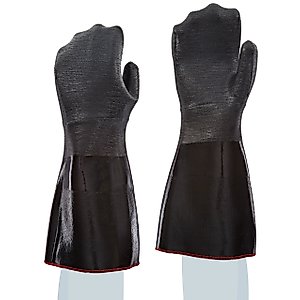 San Jamar 6786RMT Neoprene Rubber Fryer Temperature Protection Oven Mitt, 16" Length, X-Large