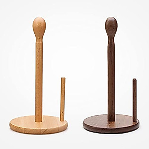 Kitchen Paper Roll Holder Paper Towel Rack Dining Table Kitchen Paper Roll Holder Vertical Paper Towel Storage Rack ( Color : Walnut Color )