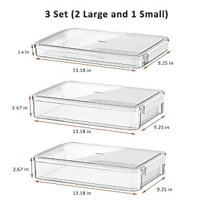 ZeJlo Plastic Storage Containers with Lids, Clear Storage Bins with Lids, 3 PCS Plastic File Box, Plastic Storage Box for Organizing A4 Paper, Photo, Document, Scrapbook, Small Toys, etc