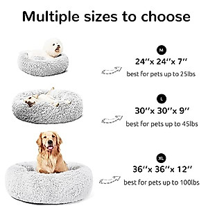 HACHIKITTY Dog Beds Calming Donut Cuddler, Puppy Dog Beds Large Dogs, Indoor Dog Calming Beds Large,30''