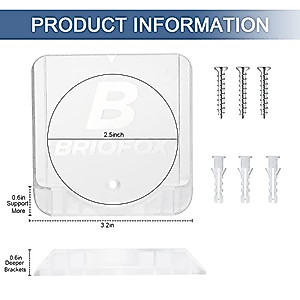 BRIOFOX Shower Curtain Rod Holder【Upgrade Design】3M Adhesive Heat Resistant Waterproof Max Load 60 lbs Shower Rod Retainer for Wall, 2 Pack(Rod Not Included) (Transparent)