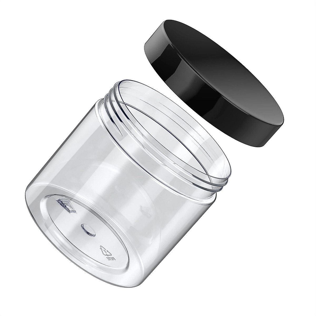 ZAVBE 4oz Container with Lids 50 Pack Clear Plastic Round Storage Jars Tall Height 6.2cm for Refillable Liquid and Solid Body butter