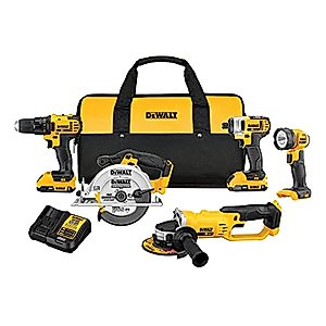 DEWALT 20V MAX Combo Kit, Compact 5-Tool (DCK521D2)