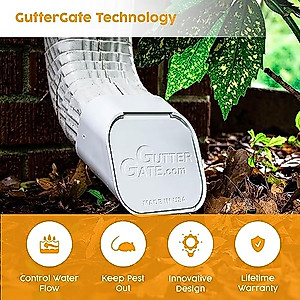GutterGate 3"x4" Type-A White Gutter Downspout Extension Accessory (MADE in The USA)
