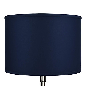 FenchelShades.com 16" Top Diameter x 16" Bottom Diameter 11" Height Cylinder Drum Lampshade USA Made (Navy Blue)
