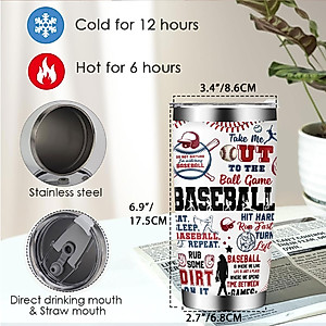 FOCIUZTA Baseball Mom Daily – Handle Cup Tumblers for Women, Coffee Mothers Mama Funny Insulated 20oz Tumbler with Lid & Straw, Ideal Baseball Gifts
