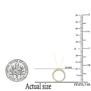 Dazzlingrock Collection 0.10 Carat (ctw) DGLA Certified Round White Diamond Circle Pendant (Gold Chain Included) 1/10 CT, 18K Yellow Gold