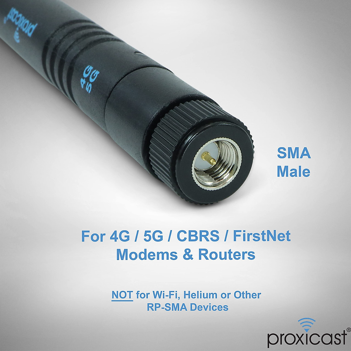 Proxicast 5-8 dBi High Gain External 4G/5G Antenna Compatible with Cisco, Cradlepoint, Netgear, Pepwave, MoFi, CalAmp, Digi, Sierra and Other Routers & Modems with SMA Connectors (ANT-120-006-2PK)