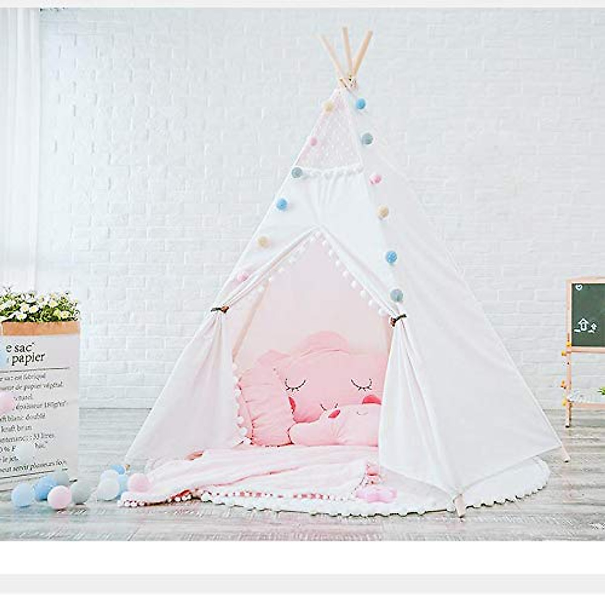 Binpeng Felt Ball 30mm 30 Balls Christmas Tassel Garland Pom Pom Ball String Ba 78in(2M ) (Colorful Felt Ball 30pcs)