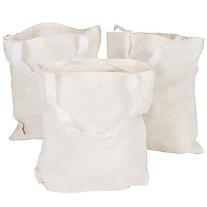 The Dreidel Company Classic Canvas Tote Bags, Perfect for Do-It-Yourself Design, Arts and Crafts Activity 12.75" (6-Pack) Multicolored