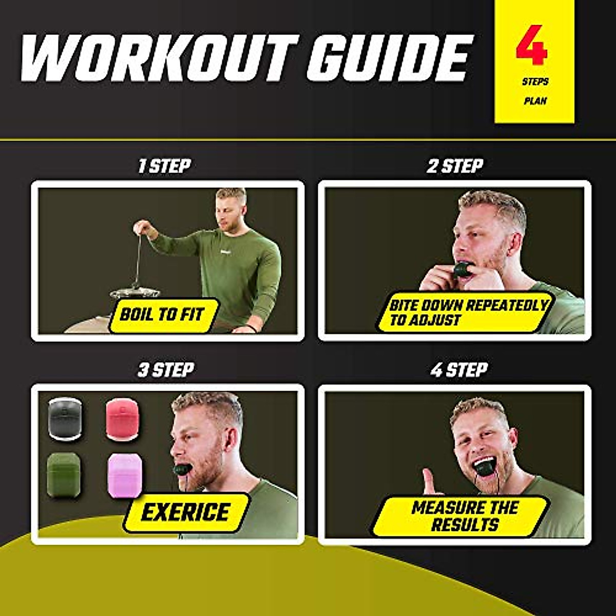 Jawzrsize Athletic Bundle Jaw Enhancer - Jaw, Face, and Neck Exerciser, Helps Reduce Stress and Cravings - Facial Exercise (Pop N Go & Custom Fit (Beg., Int., & Elite), Pink and Green)