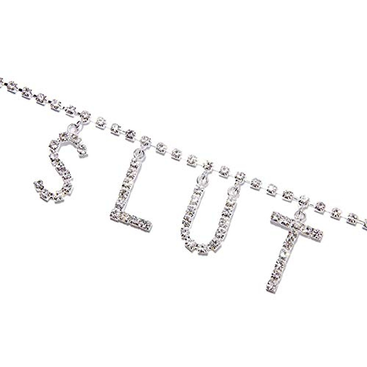Rhinestone Letter Belly Chain Body Jewelry Metal Waist Chain Belt Lower Back Chain Crystal Body Chain for Women (Color 2)