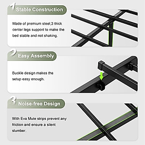 Feonase Velvet King Szie Bed Frame with Fast Charging Station,Metal Platform Beds with Upholstered Headboard & Footboard,12" Underbed Storage Space, Easy Assembly,Noise-Free,Matte Gray