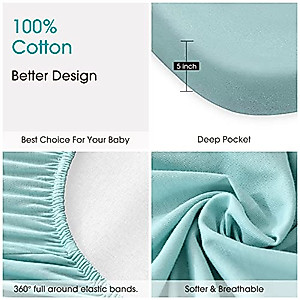 MEILA Bassinet Sheets Compatible with Mika Micky Bedside Sleeper, Mini Crib Sheets for Boy Girl, 100% Jersey Cotton Bassinet Matress Sheet, Ultra Soft, Pack of 2（33"×20"）