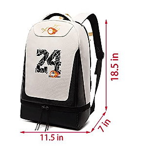 Basketball Superstar 24 Backpack. Personalized Signature Edition Casual Large Capacity Sports Bag Jersey Color