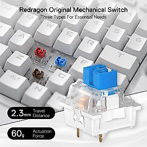 Redragon K585 DITI One-Handed RGB Mechanical Gaming Keyboard, 42 Keys Type-C Professional Gaming Keypad w/Upgraded Hot-Swappable Socket, 7 Onboard Macro Keys & Detachable Wrist Rest