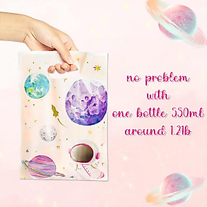 ANGOLIO Pink Outer Space Party Bags - 50Pcs Back to School Candy Treat Bags Outer Space Planets Solar System Theme Party Favors Decor Snack Bags Summer Supplies for Kids Birthday Party Baby Shower