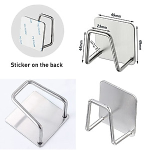 Adhesive Sponge Holder Sink Caddy for Kitchen Accessories - Stainless Steel Rust Proof Waterproof, Strong Adhesive Small Sponge Holder,Quick Drying, Minimal Size - SUS304 Stainless Steel(2 Pack)
