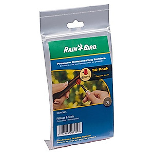 Rain Bird SW20-30PS Drip Irrigation Spot Watering Dripper/Emitter, 2 Gallon Per Hour, 30-Pack,Red/Black