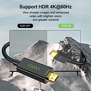 UVOOI Active Mini DisplayPort to HDMI Cable 10 Feet, Mini DP to HDMI Cord Supporting Eyefinity Technology & 4K@60Hz, 1440P@144Hz Resolution