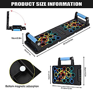 Home Workout Equipment Push Up Board 24 in 1 Multi-Functional Pushup Bar System Fitness Floor Chest Muscle Exercise Professional Equipment Burn Fat Strength Training Arm Men & Women Weights