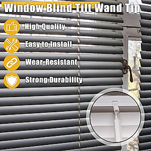 LifCratms 12Pcs Hardware Tilt Wand Tip, Transparent Repair Interior Window Blind Tilt Wand Tip for Broken Horizontal Blind Tilt Wand Vertical Blinds Replacement Parts