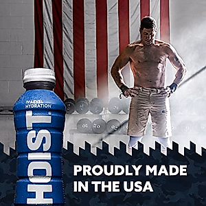 HOIST Premium Military Hydration Electrolyte Drink, Powerful IV-Level Hydration, Clinically Proven Performance Drink, Blue Raspberry, 16 Fl Oz (Pack of 12)