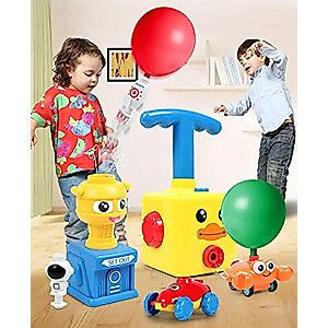 PartyWoo Balloon Launcher Car Toy Set, 72 pcs Balloon Car Toy with Pump, Balloon Toys for Kids, Balloon Launcher Toy, Balloon Powered Car Balloon Launcher Toy (Little Frog)