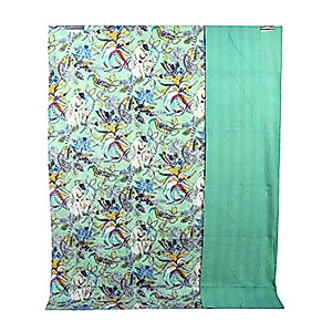 Twin Size Kantha Quilt, Indian Kantha Quilt, Cotton Blanket, Handmade Bedspread, Hand Block Print, 100% Cotton Bedspread Blanket Throw