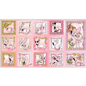 Loralie Designs Flams Panel Pink Fabric Panel for Quilting