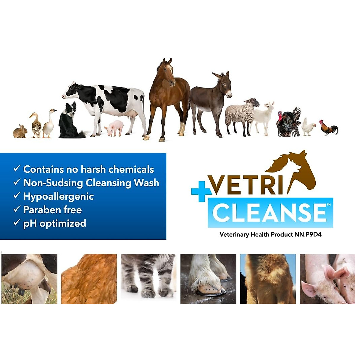 VetriCleanse Pet Itch Relief & Wound Care Spray with Hypochlorous Acid - Skin + Coat Care - Dog & Cat Deodorizer, Eye Cleaner & Ear Cleaner for All Animals - 225ml