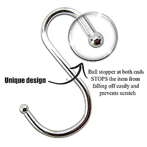 WKTRSM 20 Pack 3 Inches S Shaped Hooks Heavy-Duty Stainless Steel Metal Hangers Hanging Hooks Pan Pot Holder Rack Hooks for Kitchenware Pots Utensils Clothes Bags Towels Plants