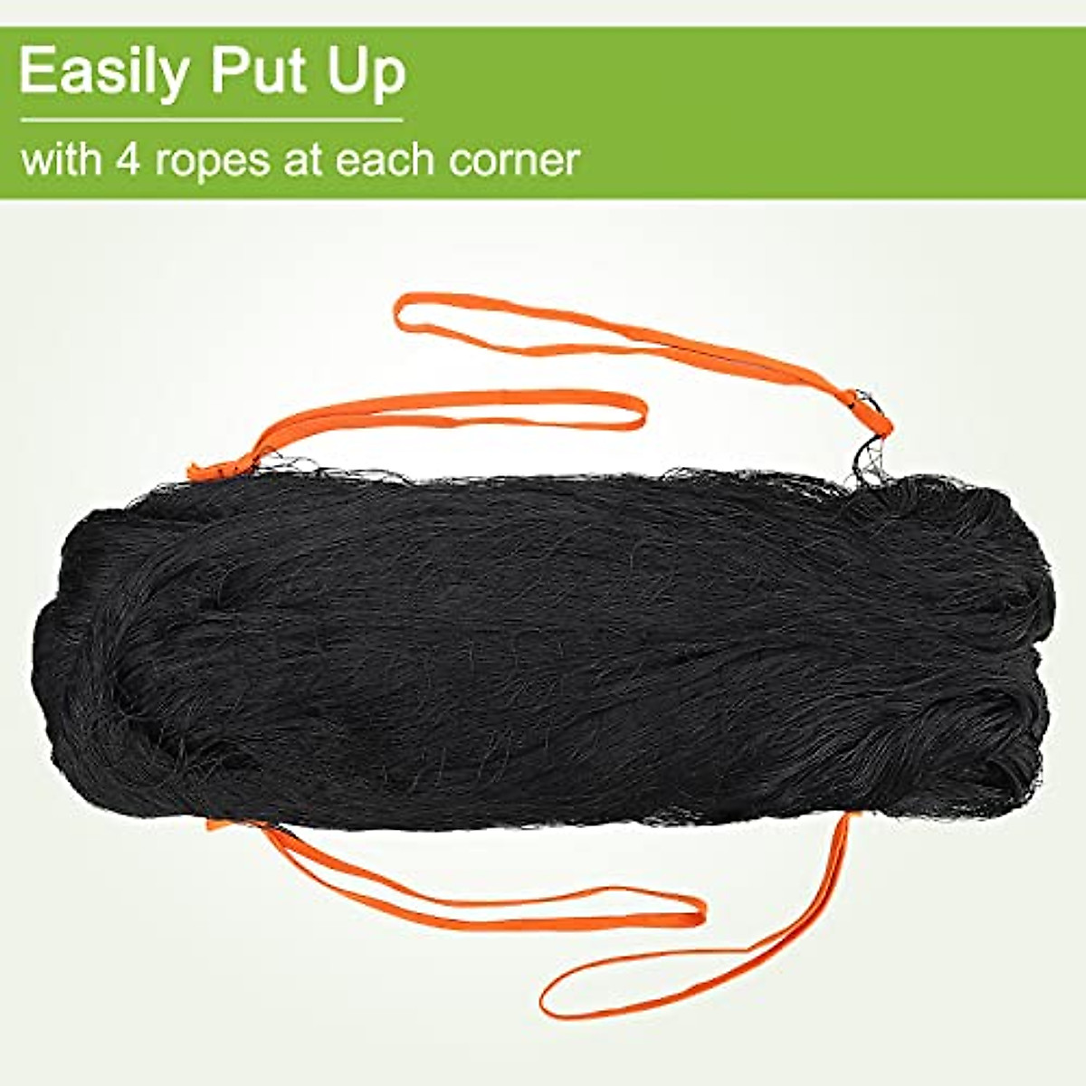 boknight Bird Netting for Garden, 25 X 50 feet Net Netting for Bird Poultry Aviary Heavy Duty Chicken Netting with Ropes& Cable Ties, 2.4 inch Square Mesh Size (25' x 50'-2.4'')