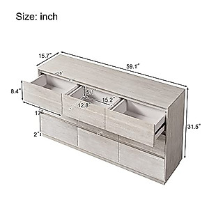 JIJIWANG Modern Dressers for Bedroom Dresser with 9 Drawers,TV Stand Storage Chest of Drawers Clothes Organizer, Wooden Nightstand for Living Room Closet Entryway Hallway,Stone Gray