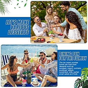 24 Pcs 8 oz Plastic Ice Cream Dessert Bowls Sundae Trifle Cups Bulk Clear Footed Milkshake Bowl Small Parfait Mousse Crystal Dish Holder Salad Condiment Fruit Bowl Holiday Wedding Picnic Party Favor