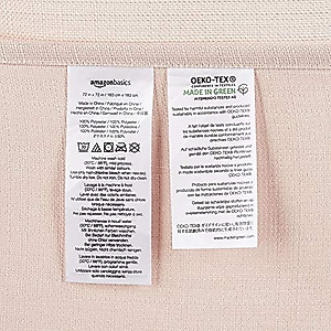 Amazon Basics Linen Style Bathroom Shower Curtain, Carnation Blush, 72" x 72", 11.42" L x 9.45" W