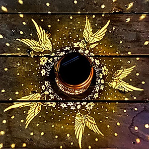 DIBIEECN Hummingbird Solar Lantern Lights Outdoor Hanging, Metal Decor Lanterns-Waterproof LED Decorative Light for Garden Patio Yard Lawn Backyard Front Porch as Gifts for Mom Grandma Women