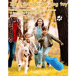 Yiran Dog Chew Toys Interactive Dog Toys- Durable Squeaky Tough Dog Toy for Teeth Cleaning,Milk Flavored Latex Dog Toys for Small/Medium Breeds,Boredom Chase Training and Sport