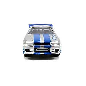 Jada Toys Fast & Furious 1:55 Brian's 2002 Nissan GT-R R34 Build N' Collect Die-cast Model Kit, Toys for Kids and Adults, Blue