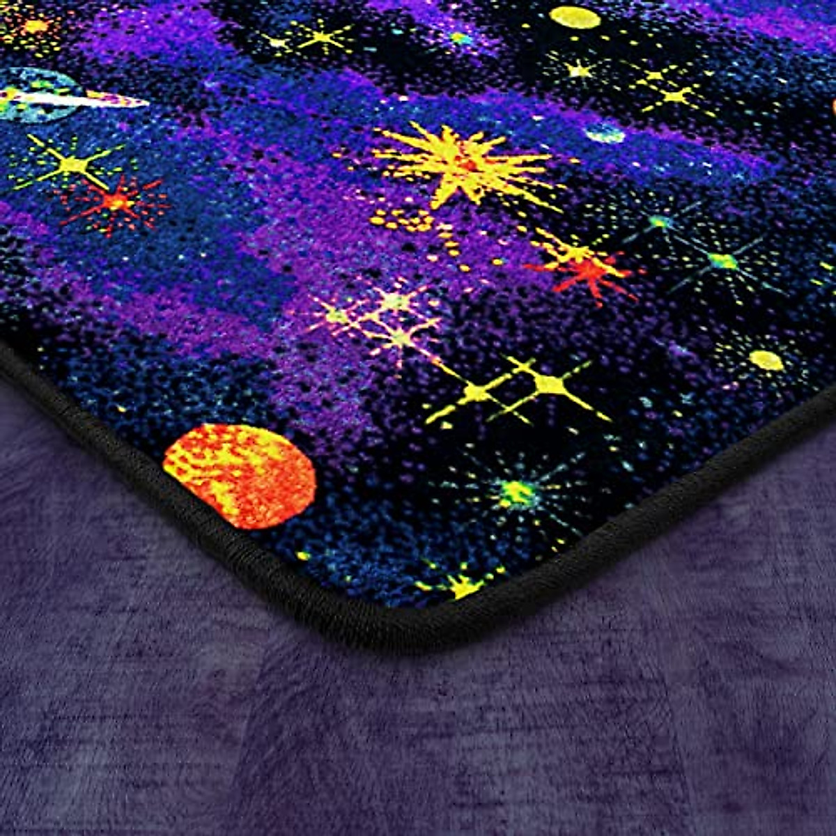 Joy Carpets Fluorescent Space Explorer 6' x 9' Area Rug