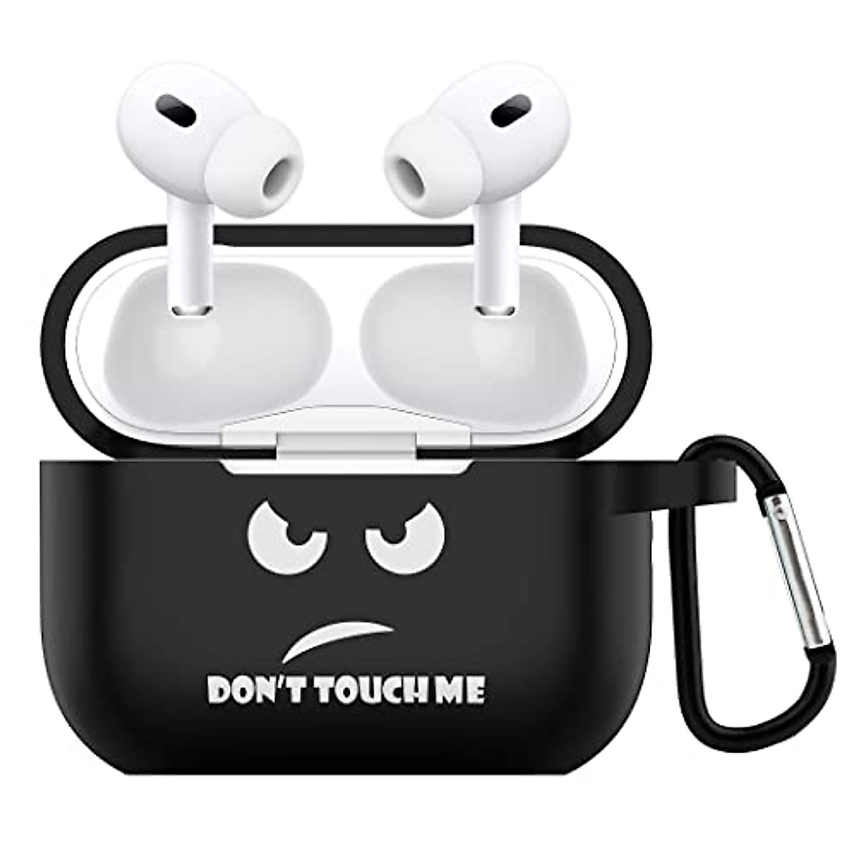 Airpods Pro 2nd/1st Generation Case Cover 2022/2019,CACOE Silicone Case for AirPods Pro 2nd/1st,Protective Skin AirPod Pro 2nd/1st Cases Shockproof Air Pod Cute Funny Accessories with Keychain(Black)