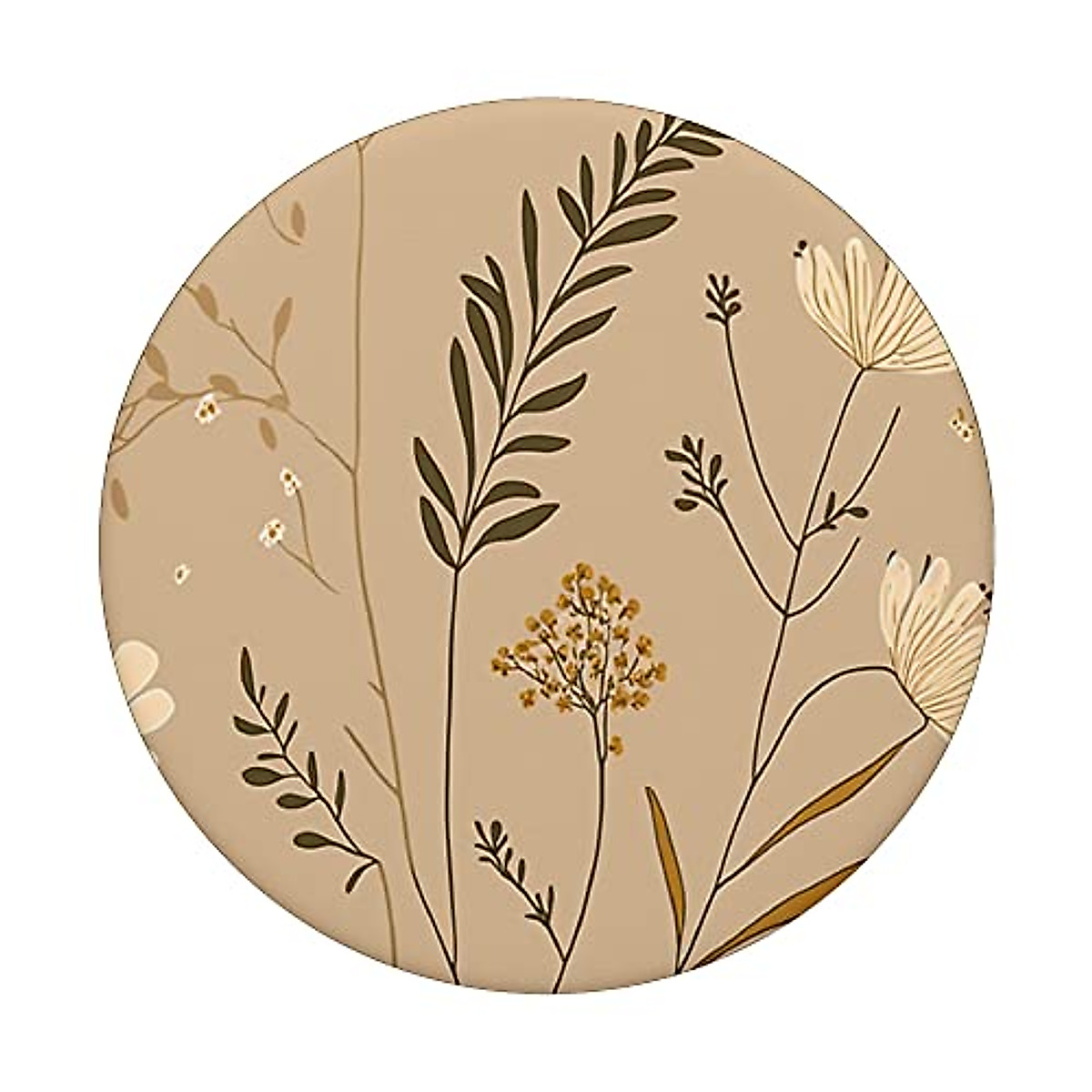 Beige Tan Wildflower Floral Minimal Flower Boho PopSockets Swappable PopGrip