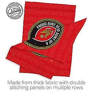 Breeze Decor Proud Aunt Garden Flag Set with Stand Armed Forces Marine Corps USMC Semper Fi United State American Military Veteran Retire Official House Yard Gift Double-Sided, Made in USA