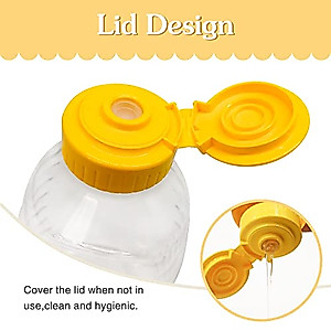 Qinsihwn 16 Pack 8oz Clear Plastic Honey Bottles,Squeeze Honey Container Refillable Food Grade Honey Jar with Leak Proof Flip-top Lid,Squeeze Honey Bottle for Storing and Dispensing