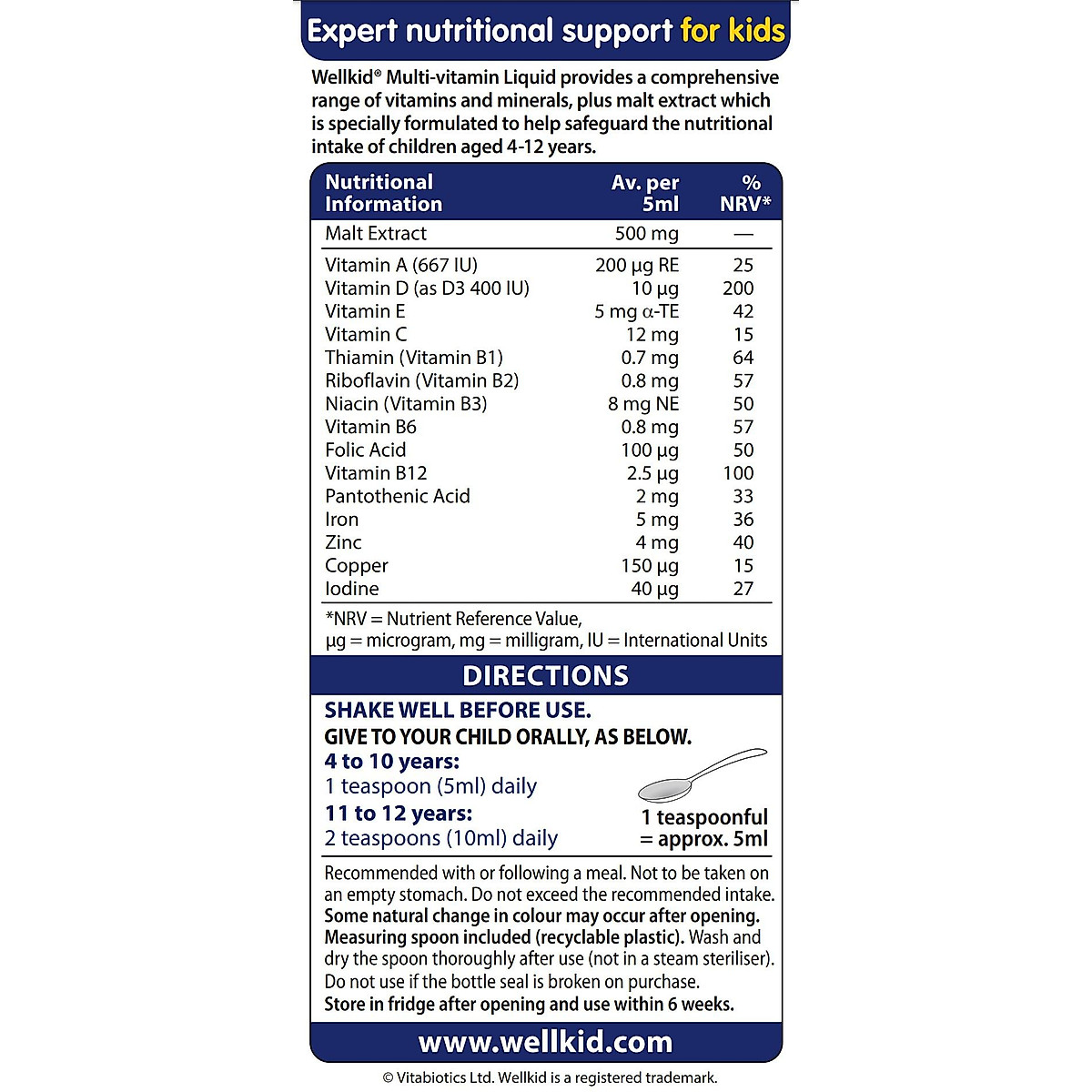 Wellkid by Vitabiotics Multi-Vitamin Liquid 150ml