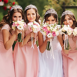 BBTO 10 Pcs Crystal Tiara and Crowns for Women Girls Princess Rhinestone Crown Queen Headband with Combs Bride Crown Tiara for Birthday Party Wedding Prom Hair Accessories(Silver)